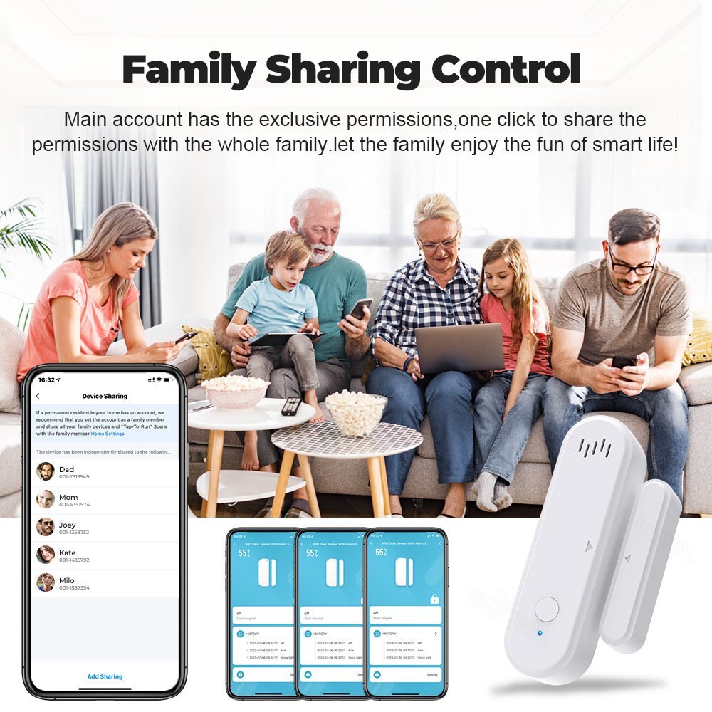 Smart Home Wifi Door Magnetic Switch - Wireless Security Door And ...