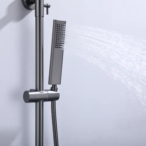 2-function Gunmetal Shower Set With White Shelf, High Quality 2 ...