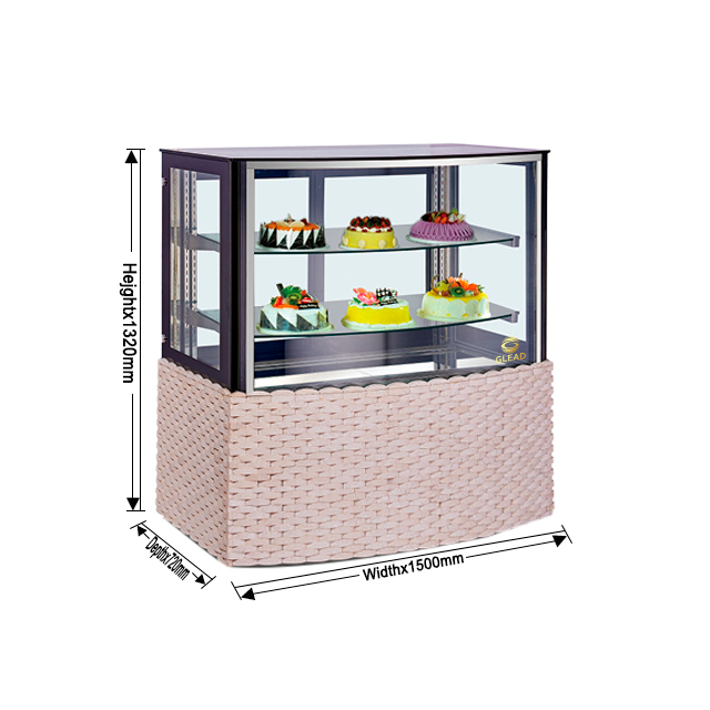 Vertical Cake Display Cabinet With Glass Showcase For Pastry And Fridge ...