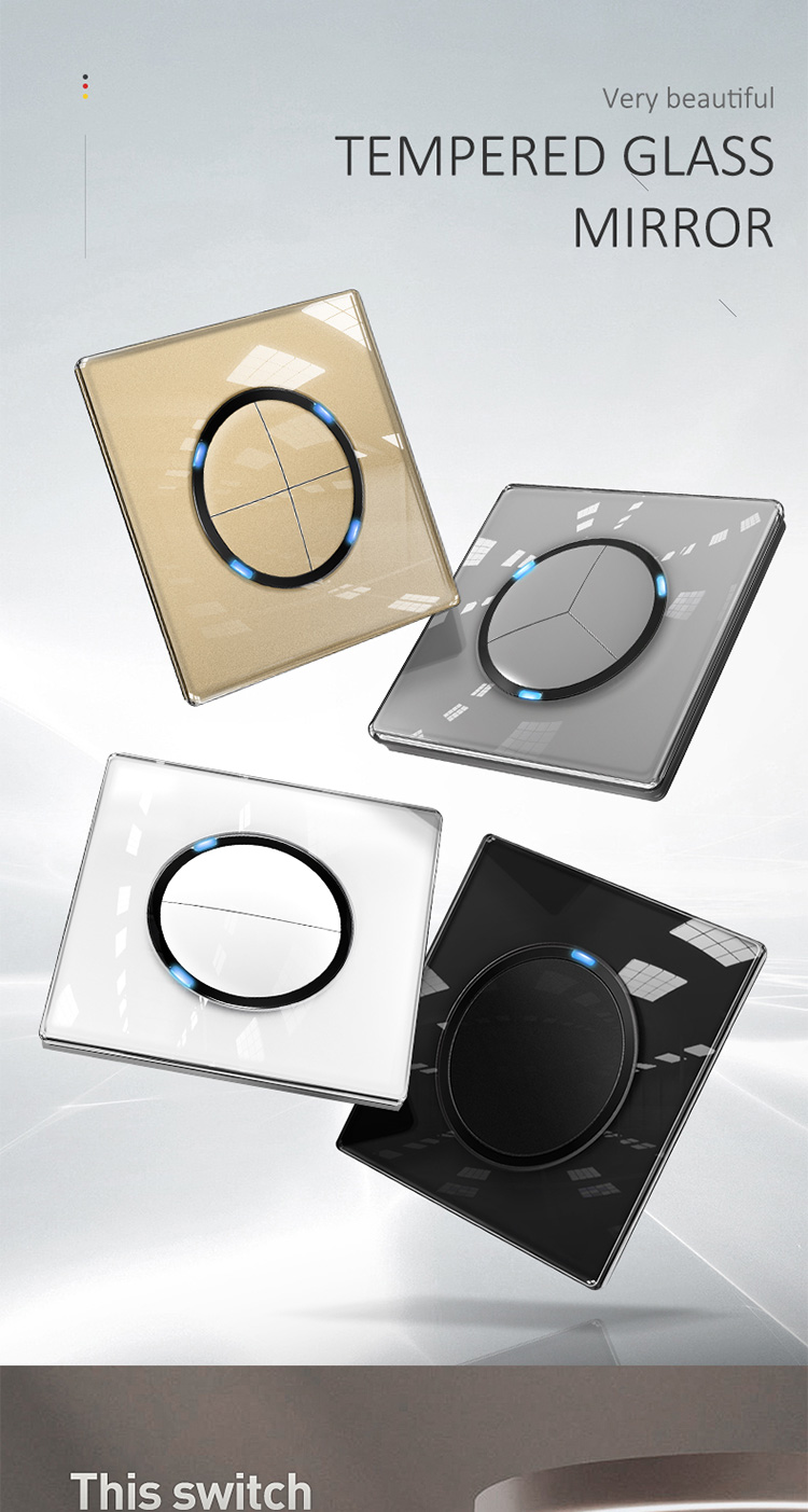 Yinka Black Tempered Glass Kitchen Wall Socket - Eu Uk Plug, High ...