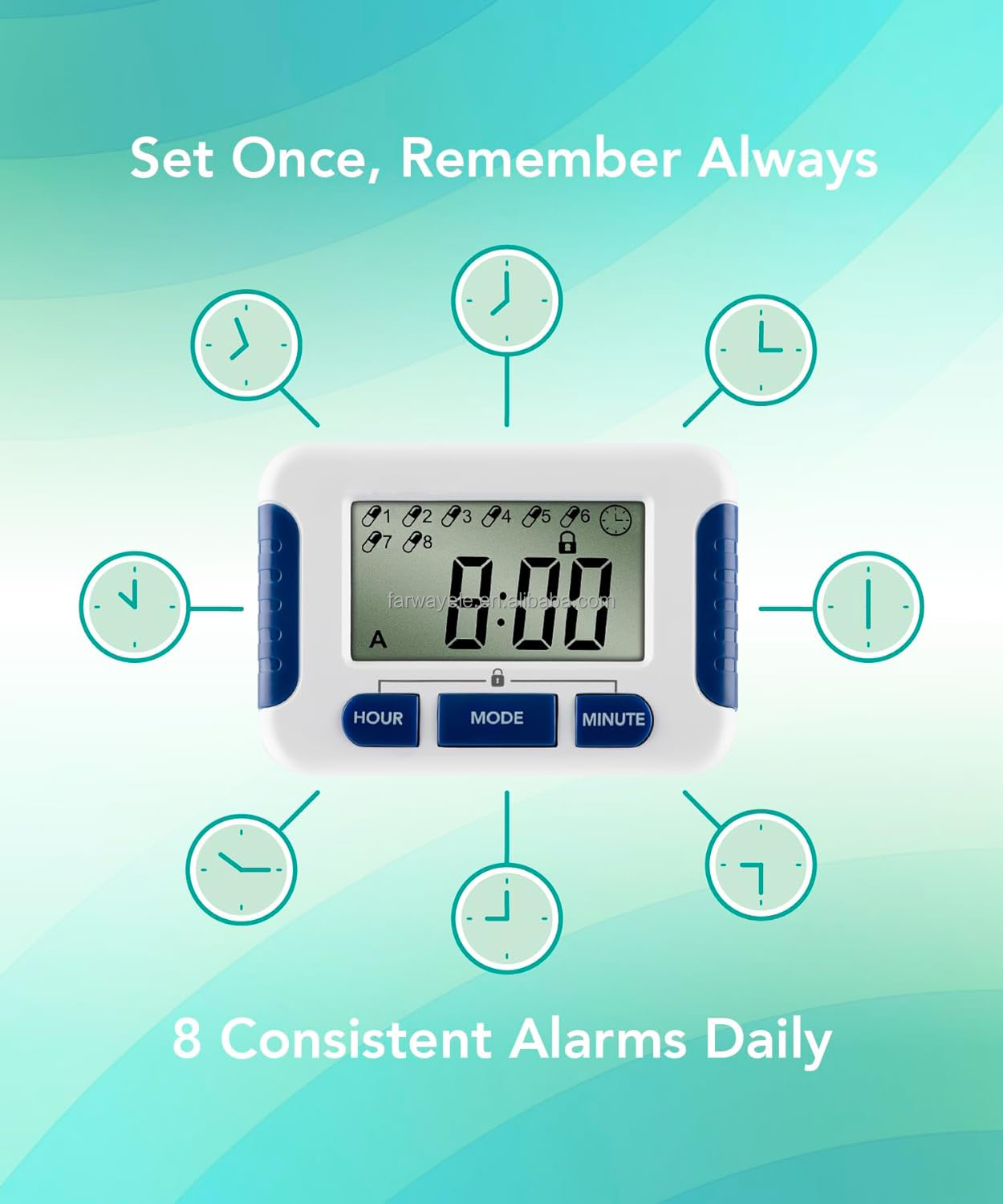 8 Alarm Countdown Timer With Noisy Bell For Home And Kitchen, High ...