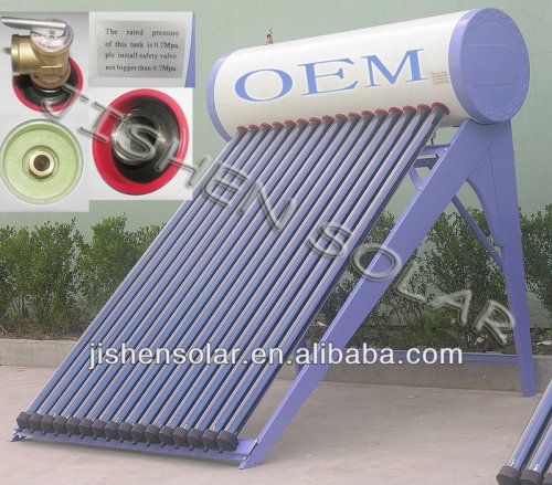 Domestic 200l Color Steel Heat Pipe Solar Water Heate With Three Target ...