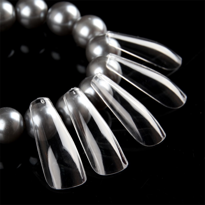 Nadeco Long Coffin Soak Off Gel Nail Tips - Press On Style Full Cover ...