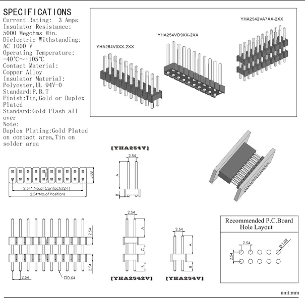 2.54mm 핀 헤더 커넥터, Bossgoo.com의 고품질 2.54mm 핀 헤더 커넥터