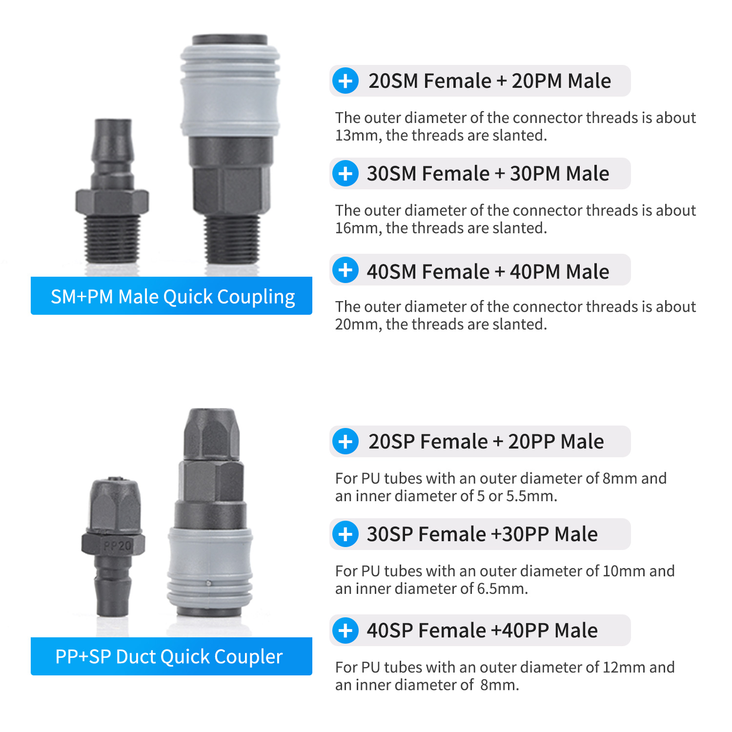 Universal Quick Connect Pneumatic Coupler - Self-locking Steel ...
