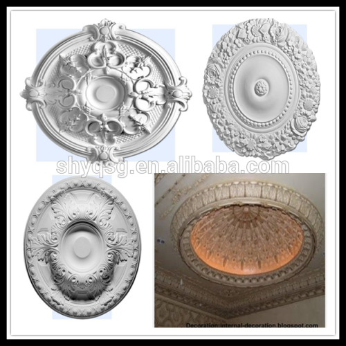 Fireproof Gypsum Plaster Ceiling Medallion Decorative Plaster Lamp Base ...
