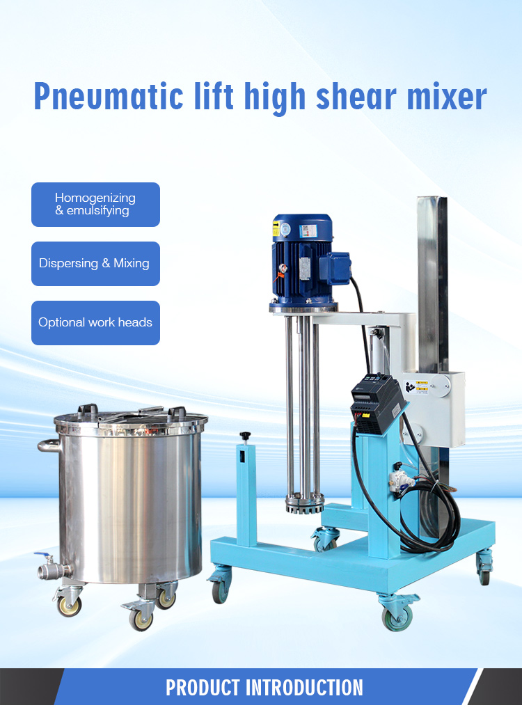High Shear Mixer Machine With Pneumatic Lifting For Shampoo And ...