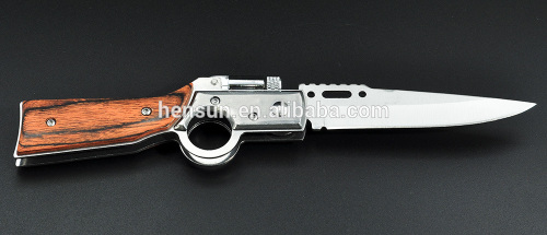 Folding Pakkawood Handle Pocket Knives With Led Light, High Quality ...