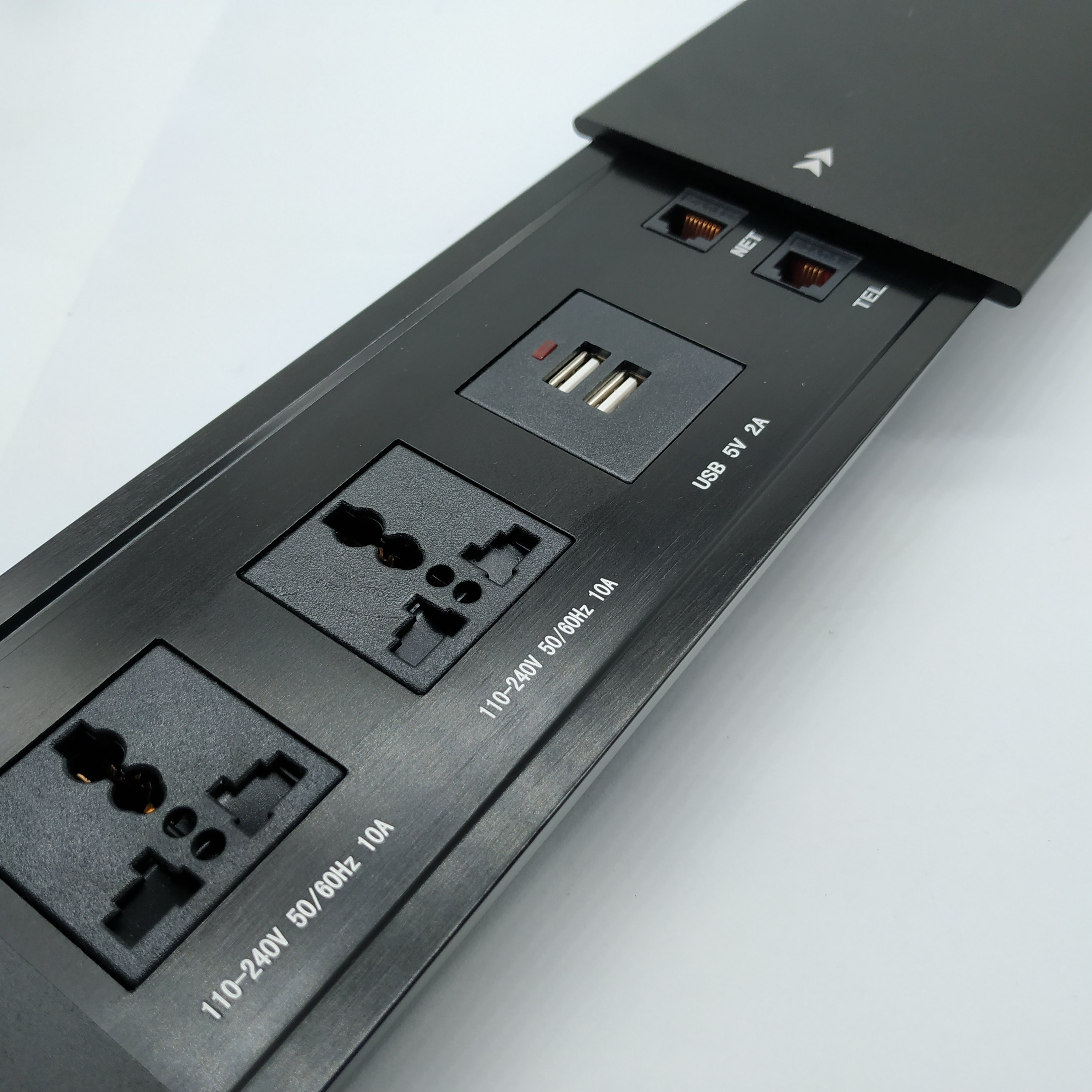 Aluminium Alloy Cable Grommet Pop Up Table Electric Multi Socket Qi ...