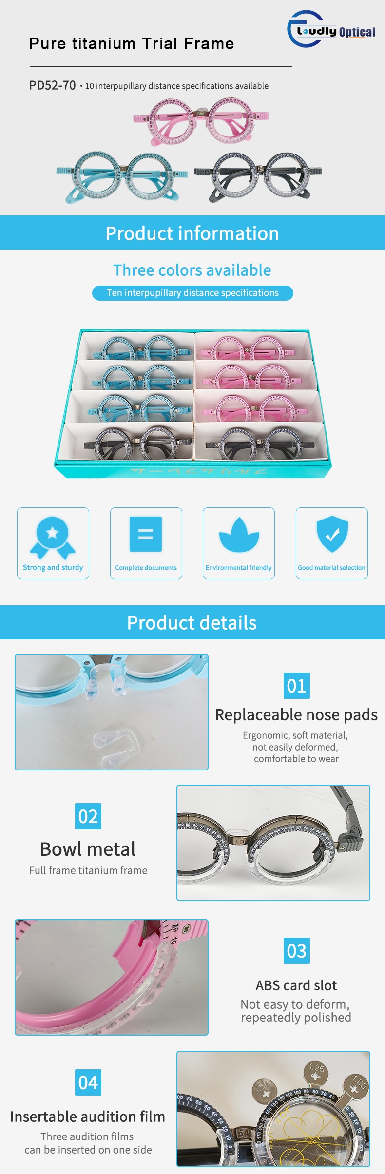 Titanium Trial Frame For Eye Training, Pd 52-70mm, High Quality ...