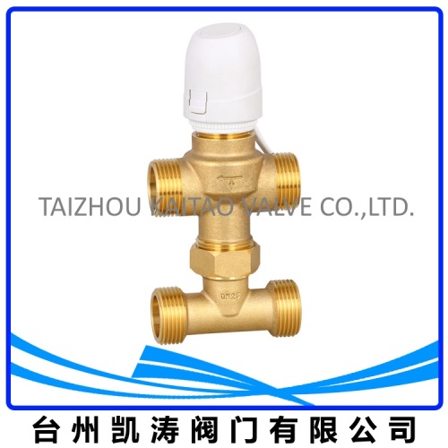 4 Port Fan Coil Valve With Thermal Actuator, High Quality 4 Port Fan ...