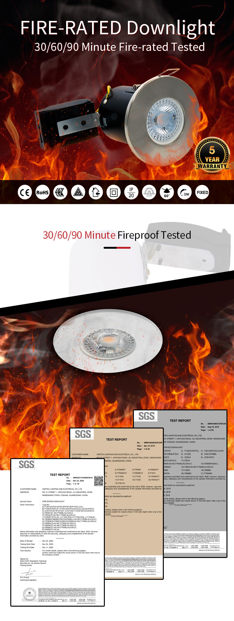 F1201 Fire-rated Downligt For Sale, High Quality F1201 Fire-rated ...