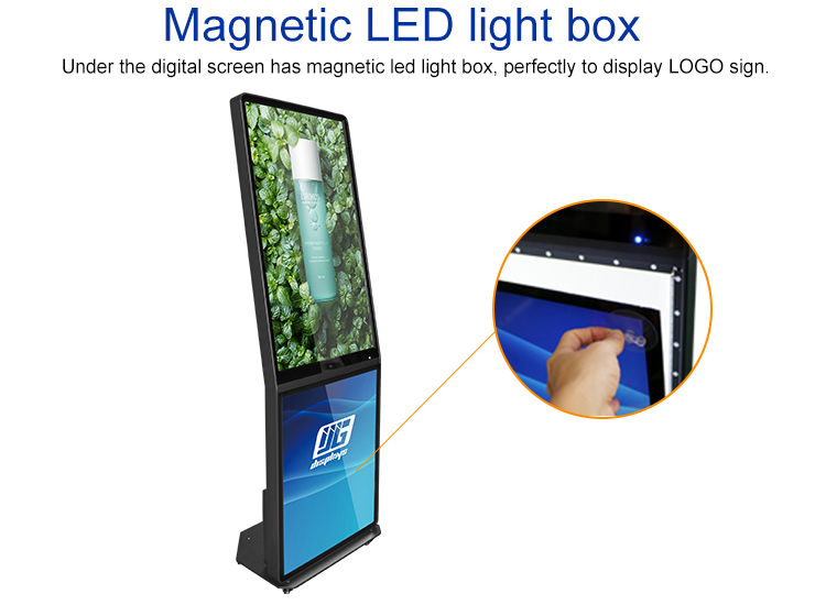 32 Inch Floor Lcd Signage With Light Box, High Quality 32 Inch Floor ...