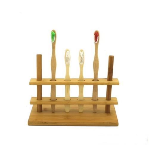 100% Natural Bamboo Standing Toothbrush Bamboo Display Holder, High ...