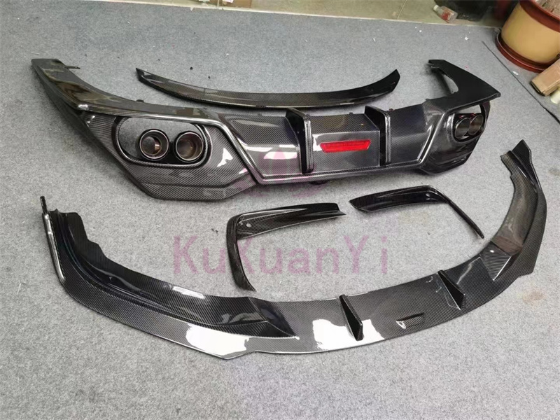 Td Style Dry Carbon Fiber Rear Diffuser Kit With Light Rear Bumper ...