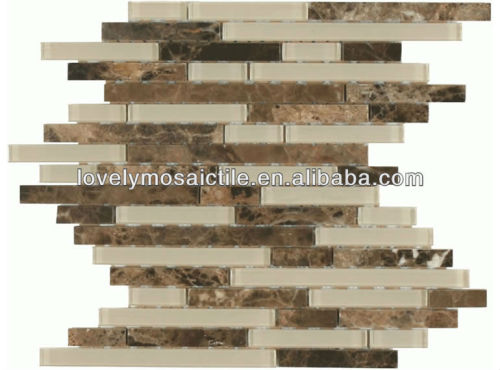 Long Strip Bathroom Wall Tiles Glass Mix Stone Mosaic, High Quality ...