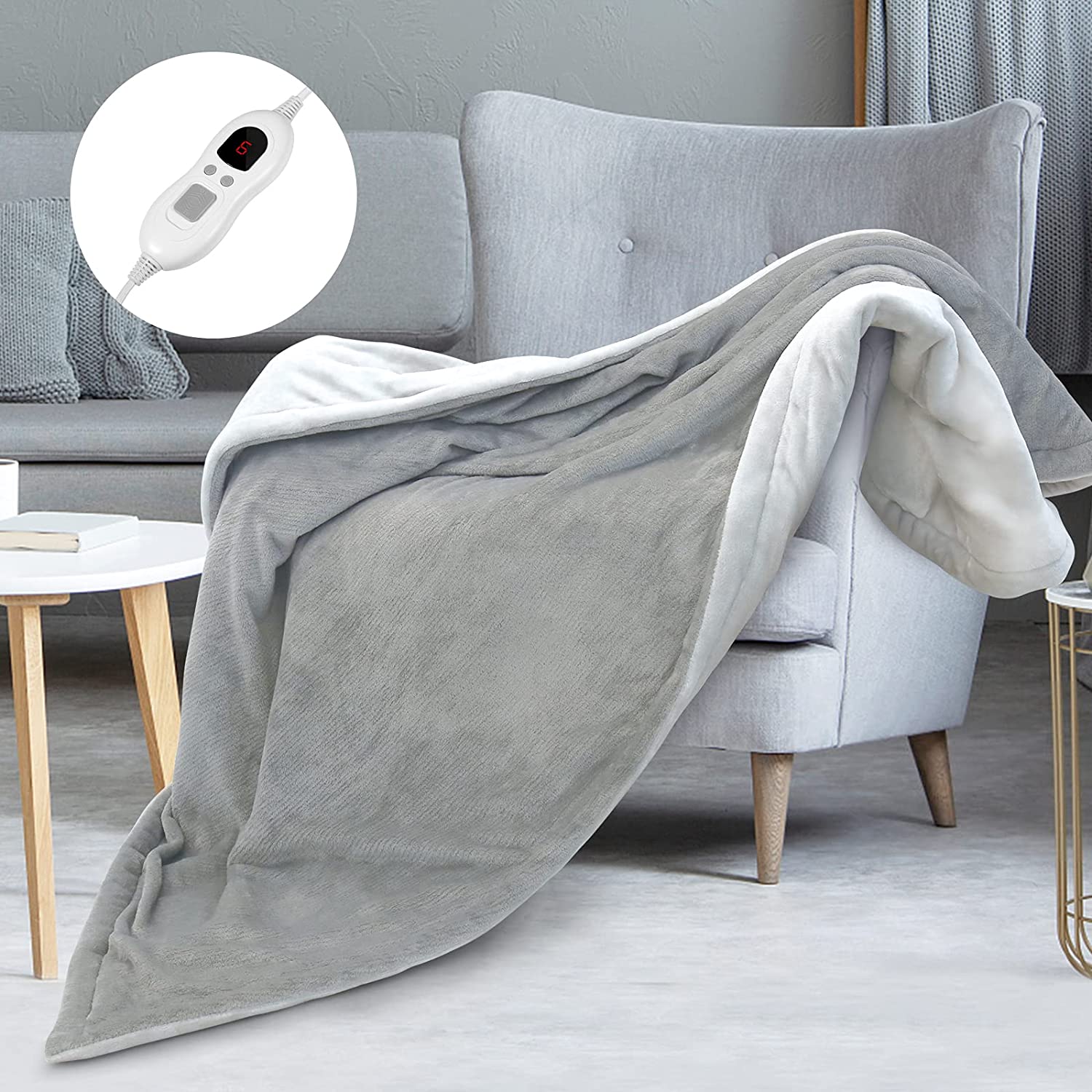 50"x 60" Electric Heated Blanket With 6 Heating Levels, High Quality 50 ...