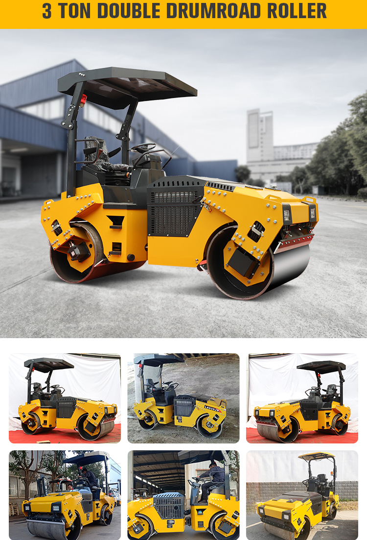 3 Ton Diesel Engine Ride-on Mini Compactor Vibratory Road Roller, High ...