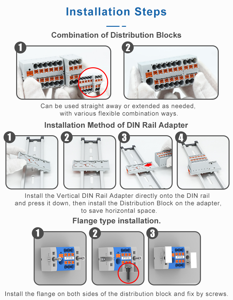 Distribution Block Push in Connection 6 way 0.14-4mm² China ...