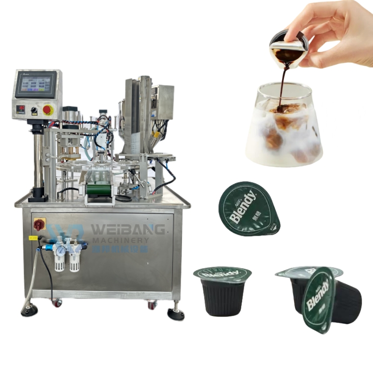 Automatic 2 Nozzle Coffee Cold Brew Yogurt Cup Filling And Sealing ...