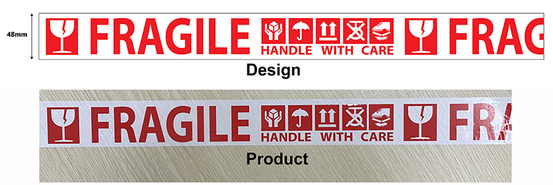 Custom Printed Branded Fragile Packaging Tape, High Quality Custom ...
