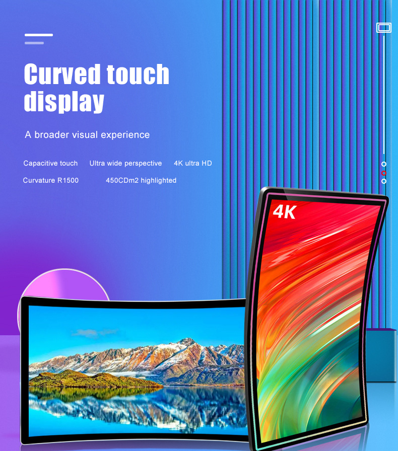 4k Curved Gaming Monitor With Led Display And Touch Screen - 49''/55 ...