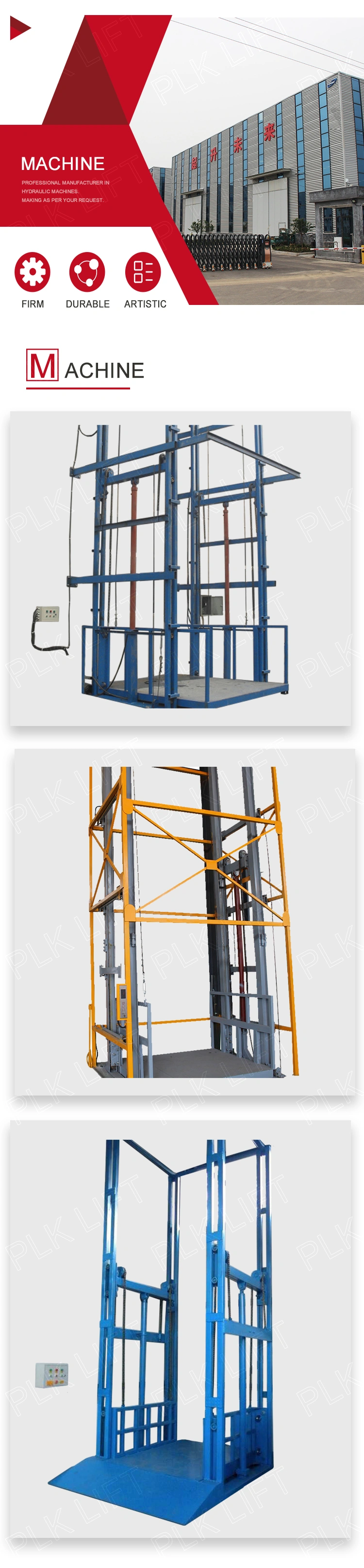 Two Guide Rails Warehouse Industrial Elevator Lift, High Quality Two ...