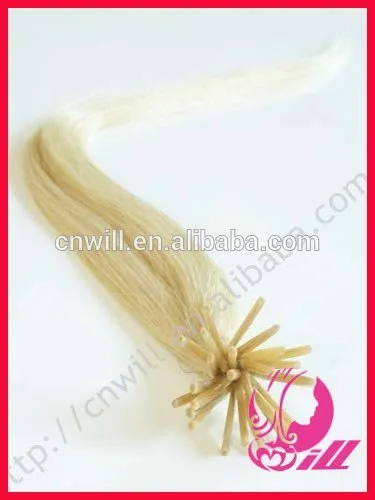 100% White Hair Stick Hair Extension Pre-bonded Hair Extension I Tip ...