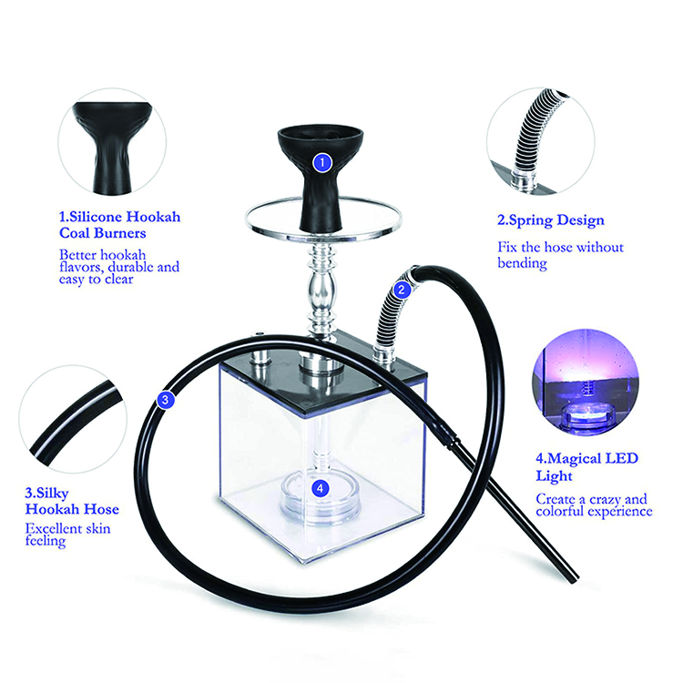 2 ท่อ 500 พัฟ Led Shisha Acrylic คุณภาพสูง 2 ท่อ 500 พัฟ Led Shisha ...