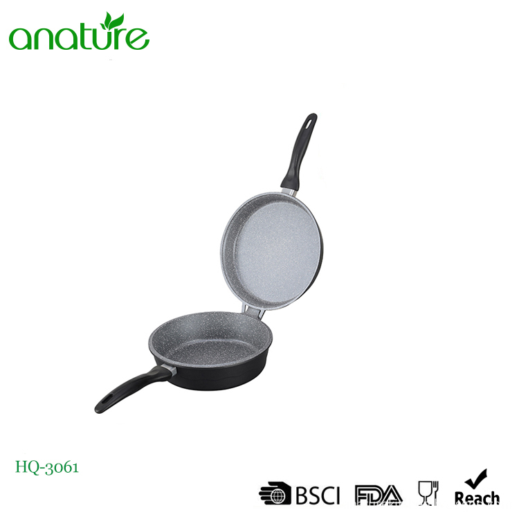 Die Cast Aluminum Round Induction Double Fry Pan, High Quality Die Cast ...
