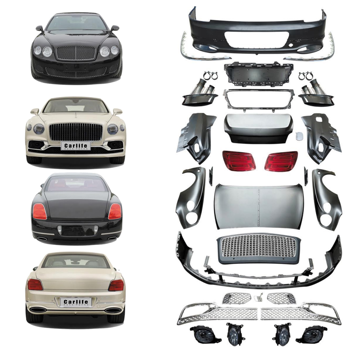 Wholesale Conversion Hood Bumpers Body Kit For Bentley Flying Spur 2005 ...