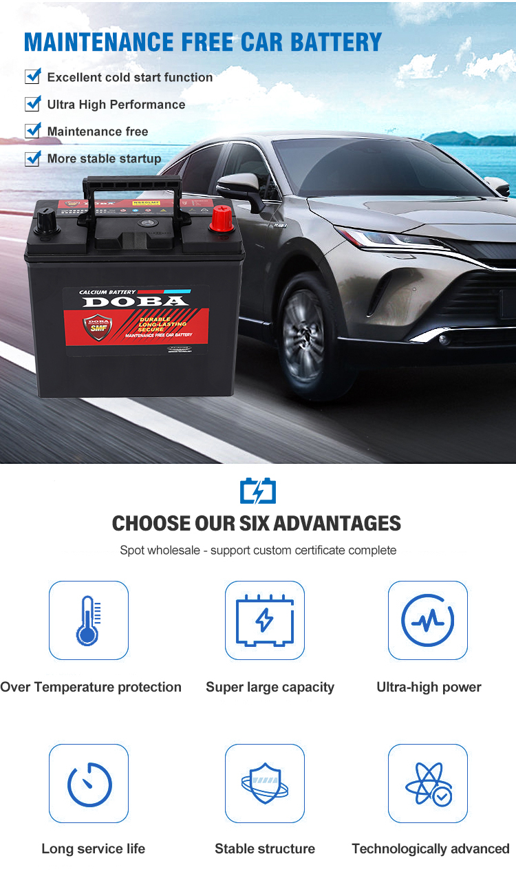 High Cca 12v 45ah Lead Acid Smf Car Battery For Boats, Trucks, And ...