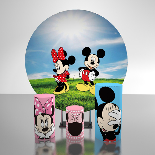 Disney Mickey Mouse Birthday Party Round Backdrop, High Quality Disney ...