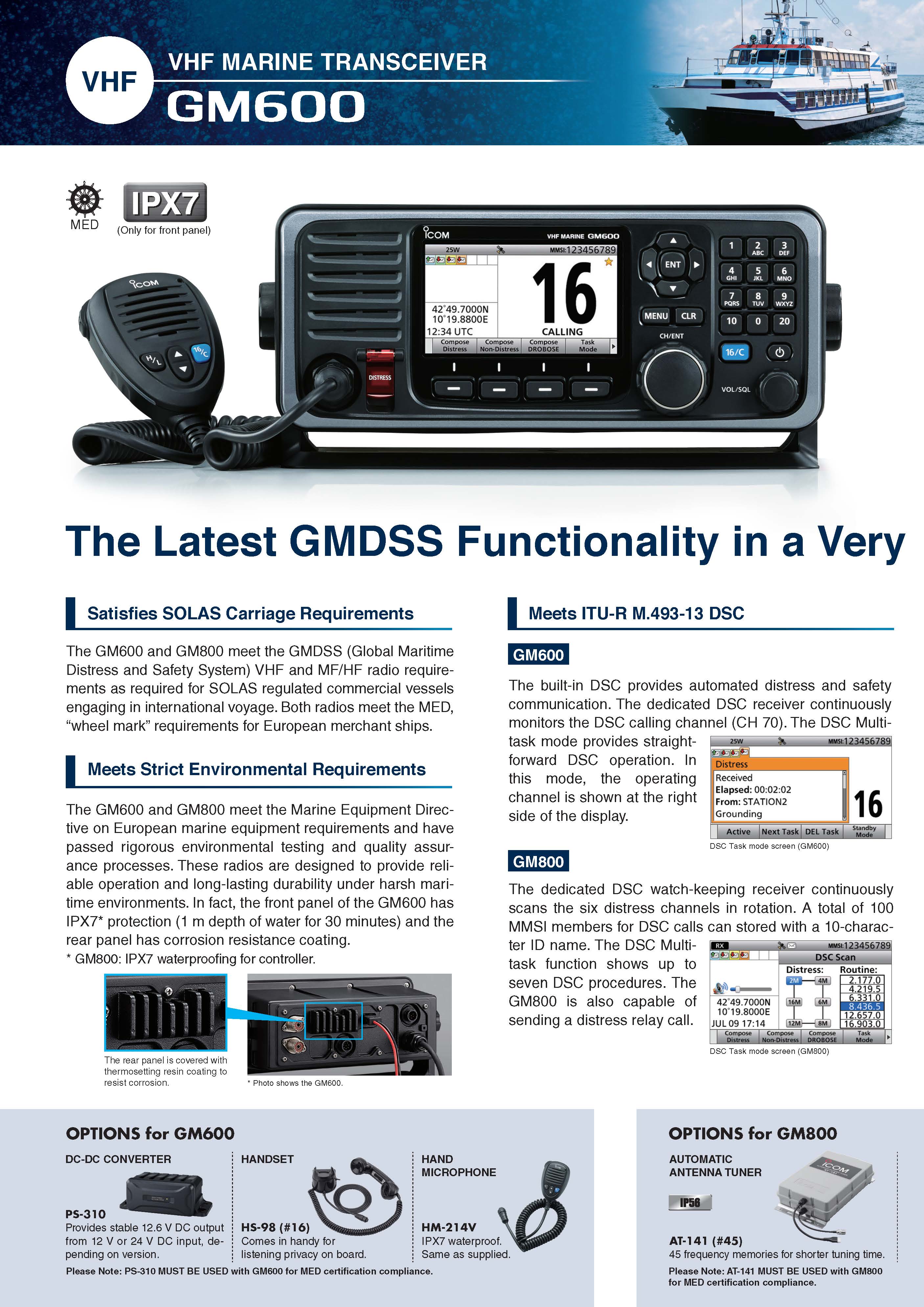 Icom Gm600 Vhf Dsc Radio For Marine Navigation And Communication, High ...