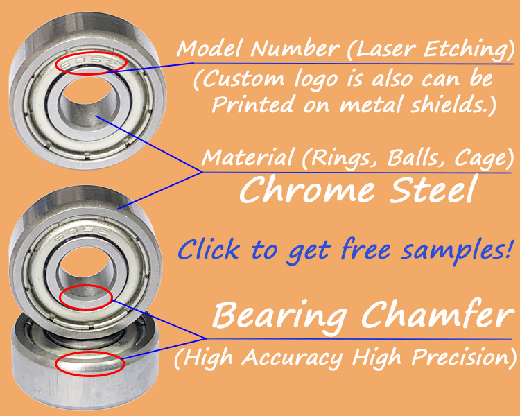 605zz 605 Bearing Sizes 5x14x5mm Deep Groove Ball Motor Bearing, High ...