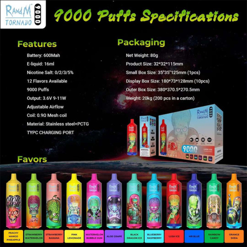 Randm Tornado 9000 Peachy Mango Pineapple Vape, High Quality Randm ...