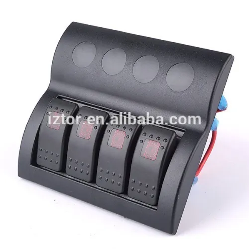 Caravan Automotive 4 Gang Rocker Switch Panel With Red Led, High ...