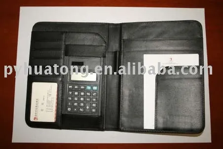 A4 Size Leather Folder With Calculator, High Quality A4 Size Leather ...