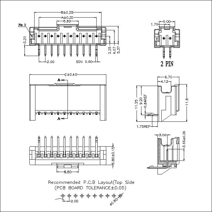 2.00mm Pitch Right Angle DIP Header China Manufacturers Suppliers ...