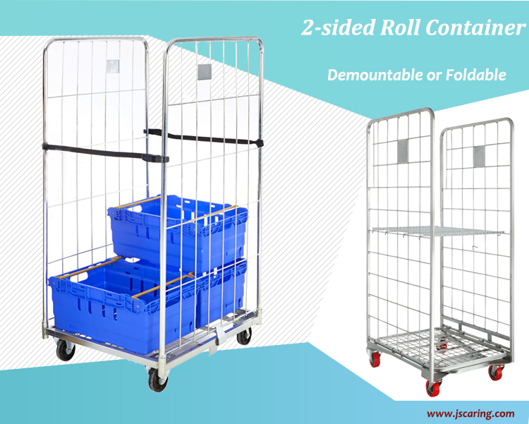2-sided Rolling Storage Cage For Laundry Shelves, High Quality 2-sided ...