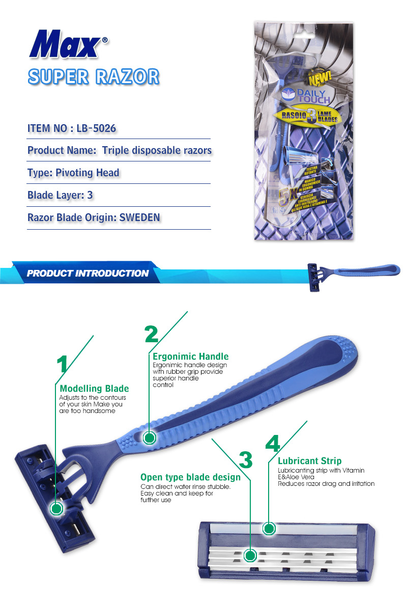 Disposable Razor Blade Triple Razor, High Quality Disposable Razor ...