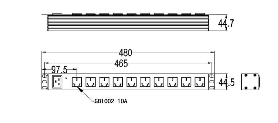 Customizable 1u Horizontal Rack Mount Pdu With 10 Ways And 16a, High ...