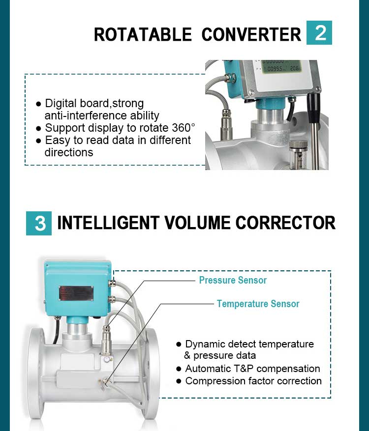Rs485 Digital Natural Gas Turbine Flow Meter, High Quality Rs485 ...