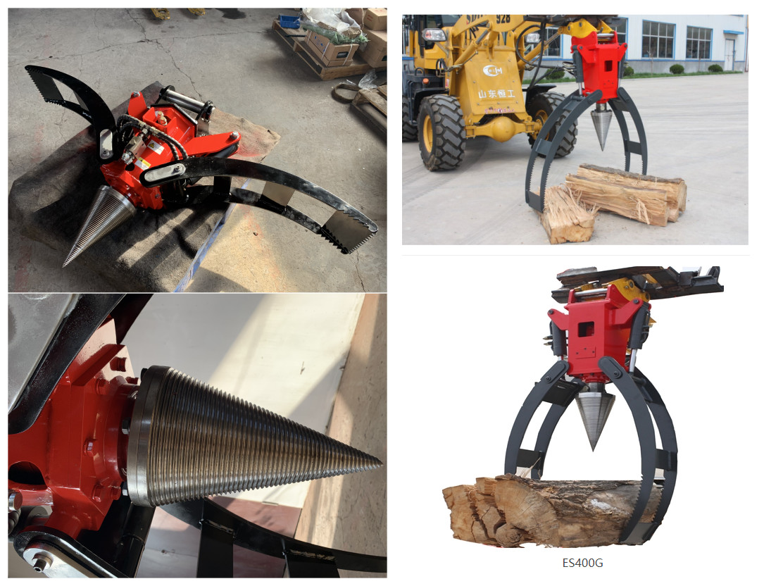 Log Splitter Attachments: Cone Splitter, Stump Screw, And Log Grapple ...