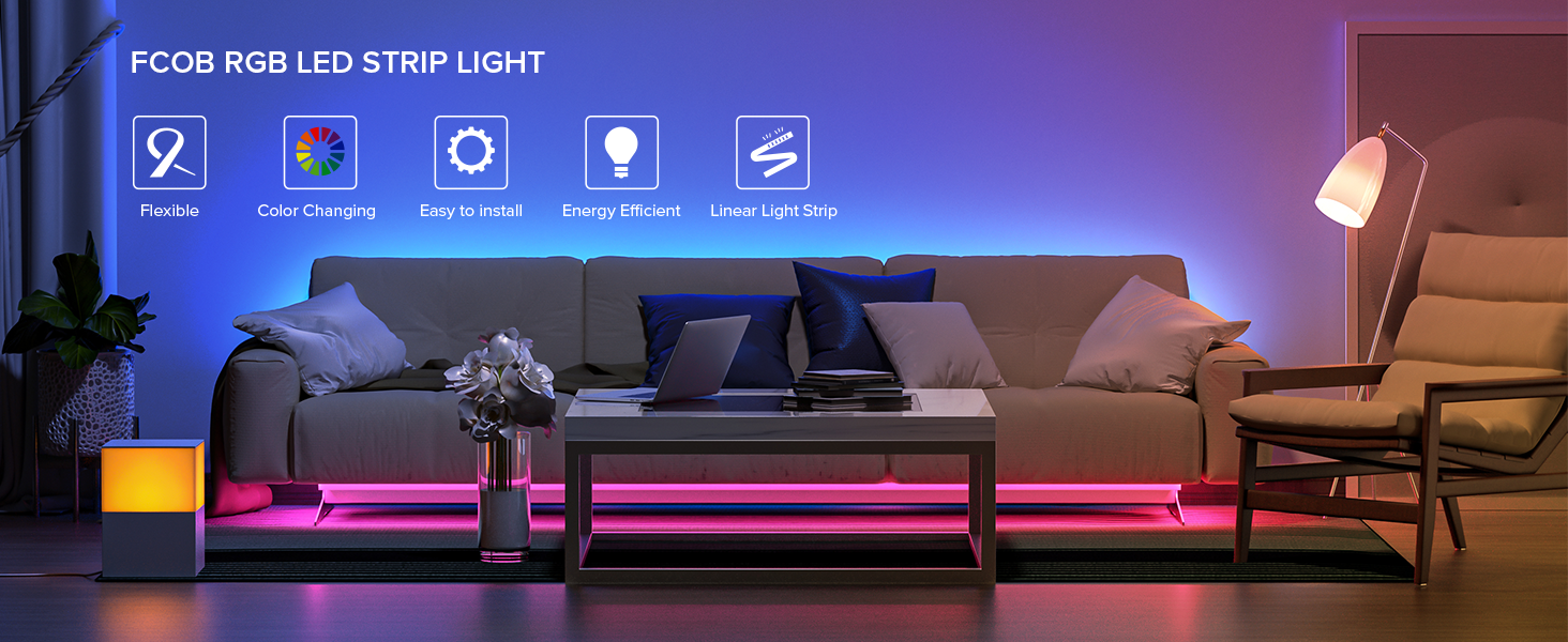 High Density Fcob Cob Rgb Led Light Strip - 810-840 Leds, Dc12v/24v ...