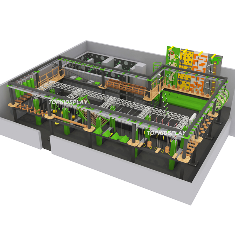 Kids Ninja Adventure: Indoor Ropes Course At Amusement Park, High ...