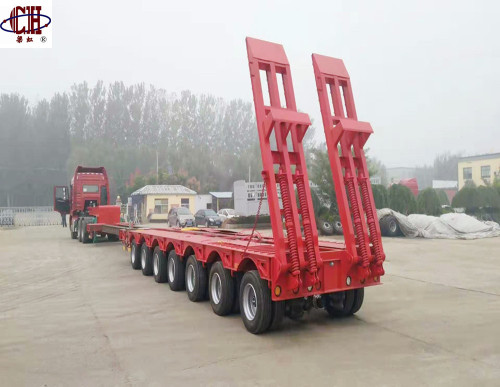 7 Axles Gooseneck รถพ่วงพื้นเรียบแบบขยายได้ คุณภาพสูง 7 Axles Gooseneck ...