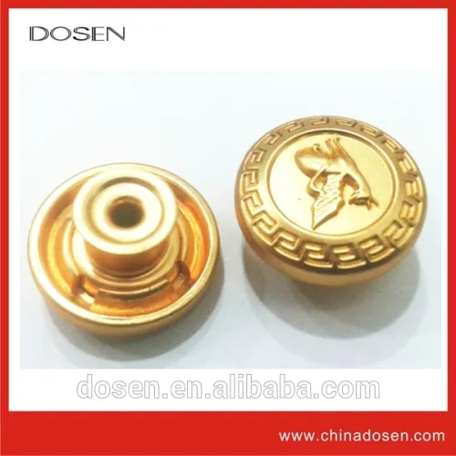 High Quality Embossed Logo Sew Resin Brass Gold Jean Buttons Zamak ...
