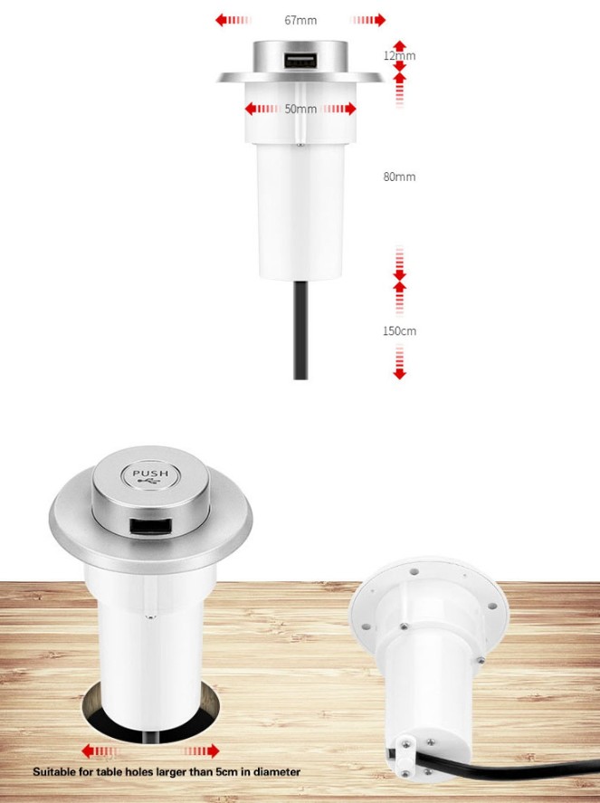 Round Desktop Sofa Pop Up Usb Charger Socket, High Quality Round ...