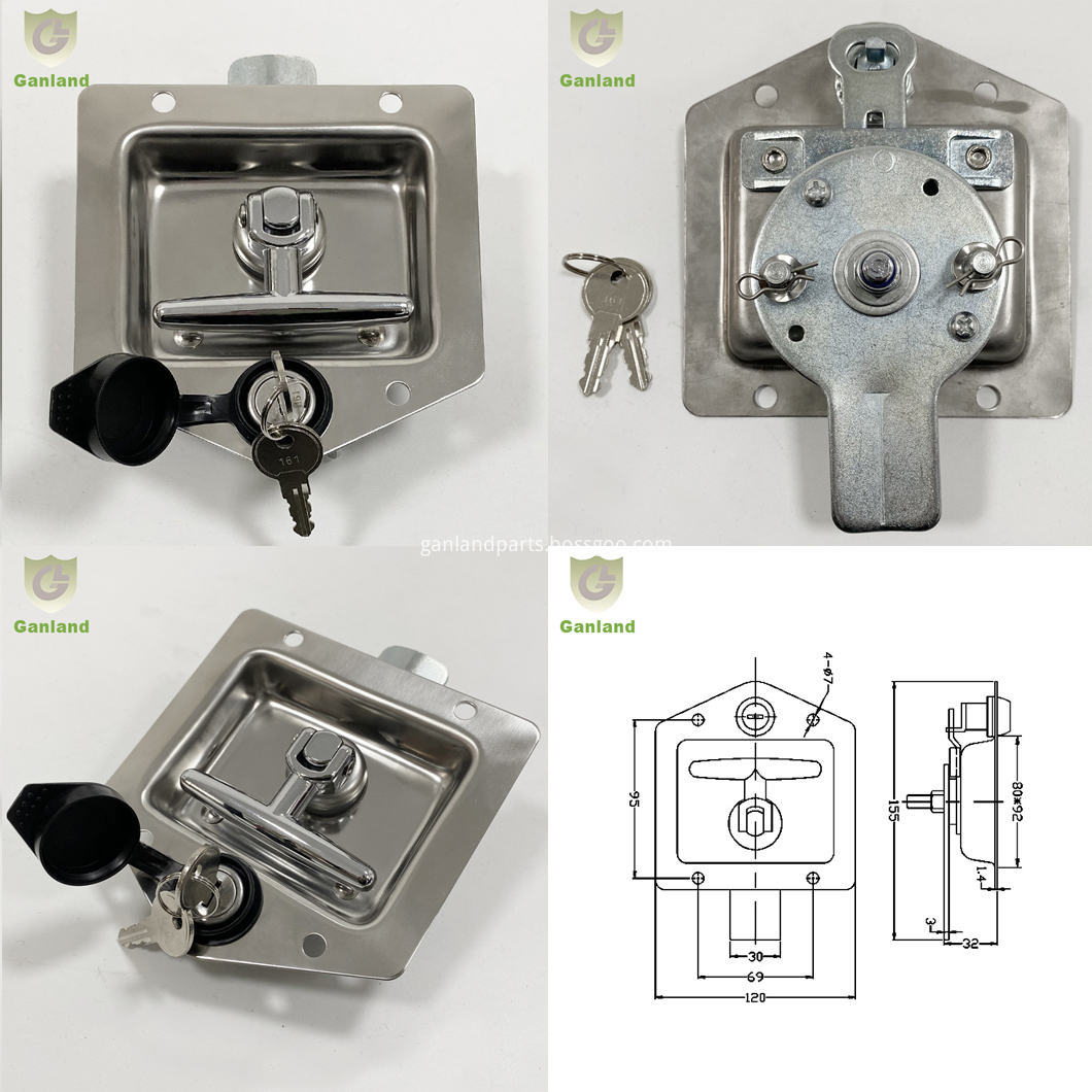 Gl-12130 Stainless Recessed T Handle Latch Toolbox Lock, High Quality ...